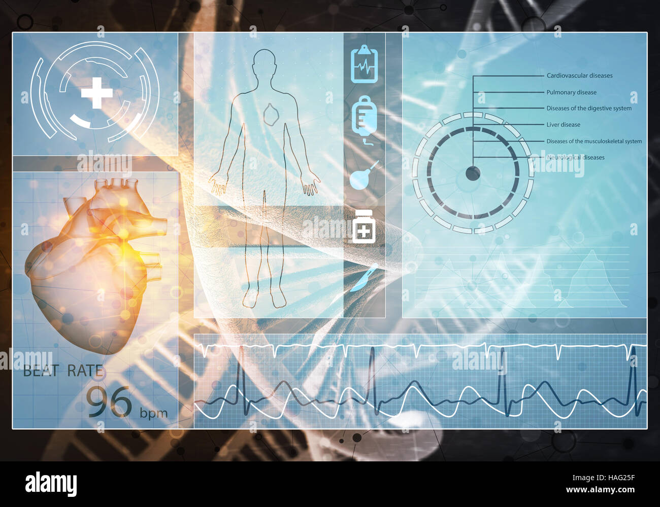 Medicine user interface, 3D rendering Stock Photo - Alamy