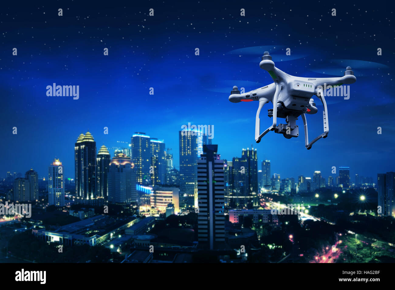 Drone flying over small city hi-res stock photography and images - Alamy