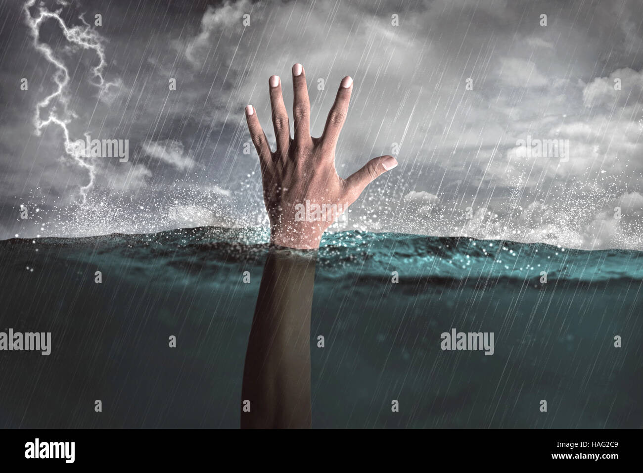 Hand reaching out of the sea hi-res stock photography and images - Alamy