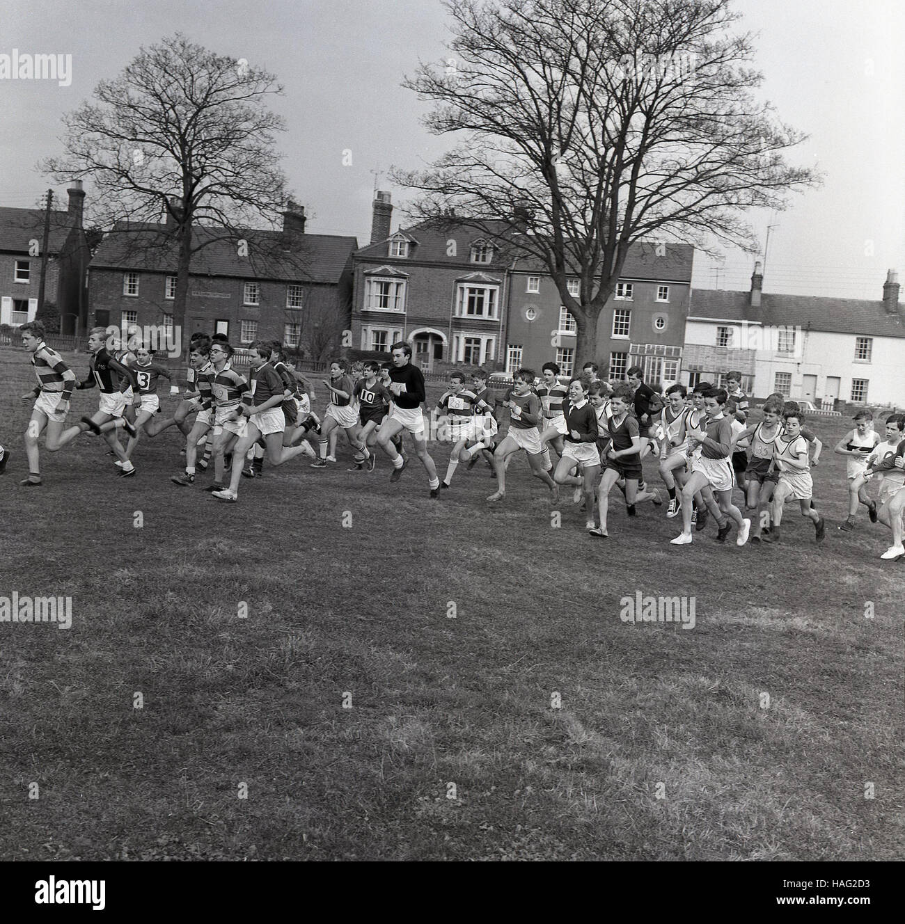 1965, historical, group of young school children set off on a cross ...