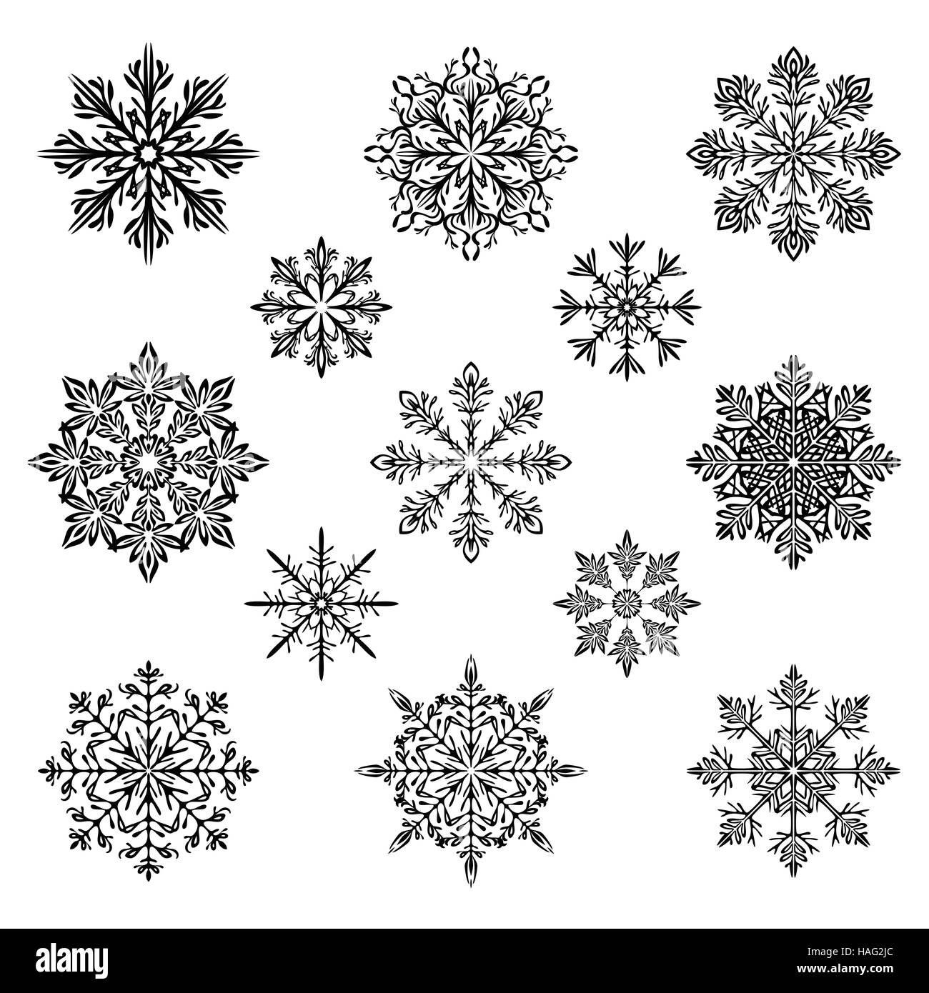 Elegant christmas background snowflake Black and White Stock Photos ...
