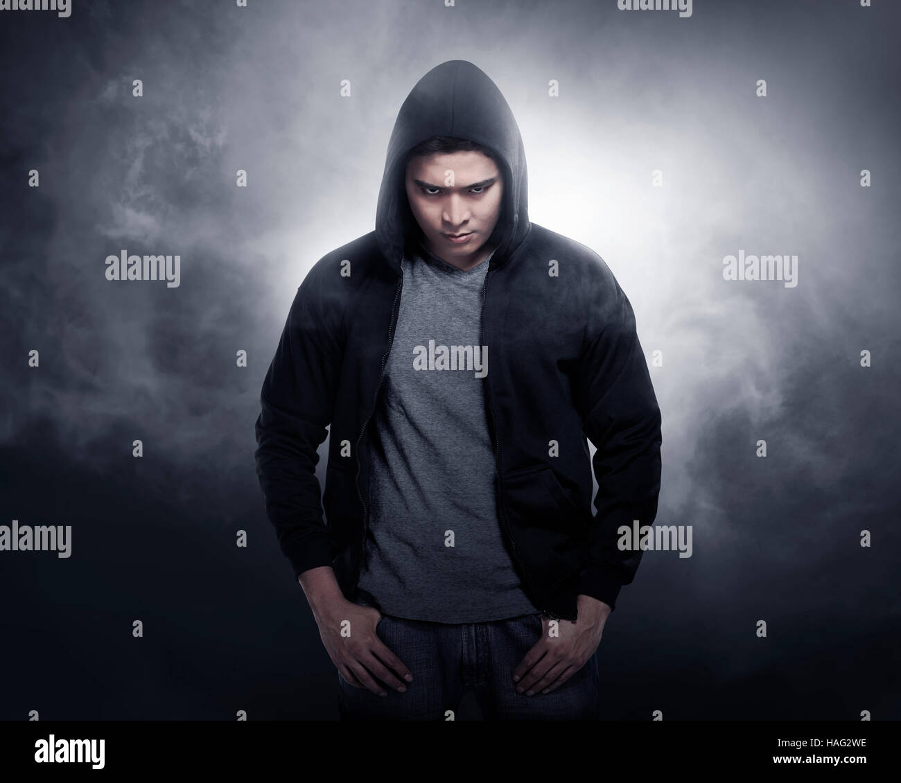 Hacker wearing hoodie shirt. Security concept image Stock Photo - Alamy
