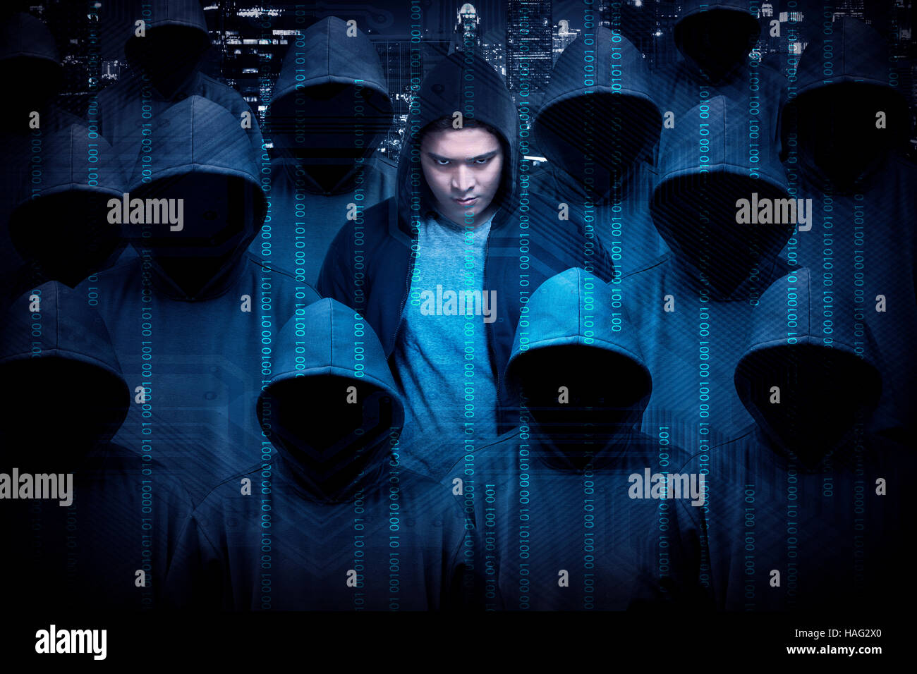Hacker wearing hoodie shirt. Security concept image Stock Photo - Alamy