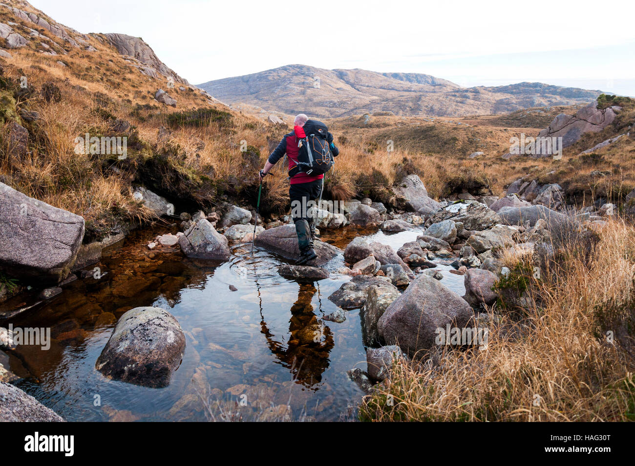 Walking in Bluestack Mountains, Bluestack Way, County Donegal, Ireland ...