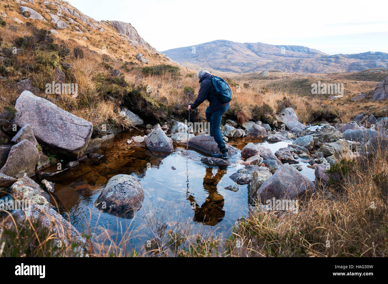 Walking in Bluestack Mountains, County Donegal, Ireland Stock Photo - Alamy