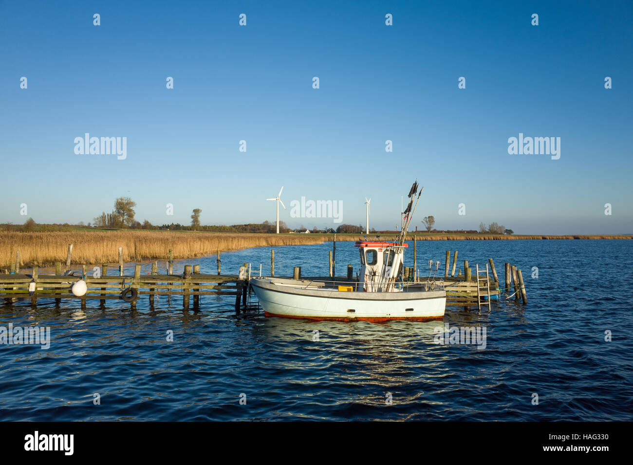 Fishing Boat In Denmark Stock Photo - Alamy