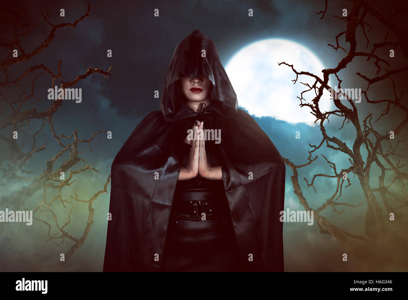 Asian witch woman casting spell hi-res stock photography and images - Alamy