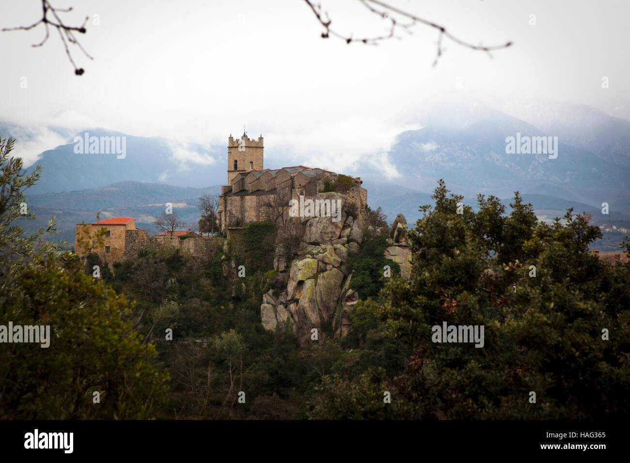 Church of Saint Vincent, Eus, Prades, France Stock Photo - Alamy