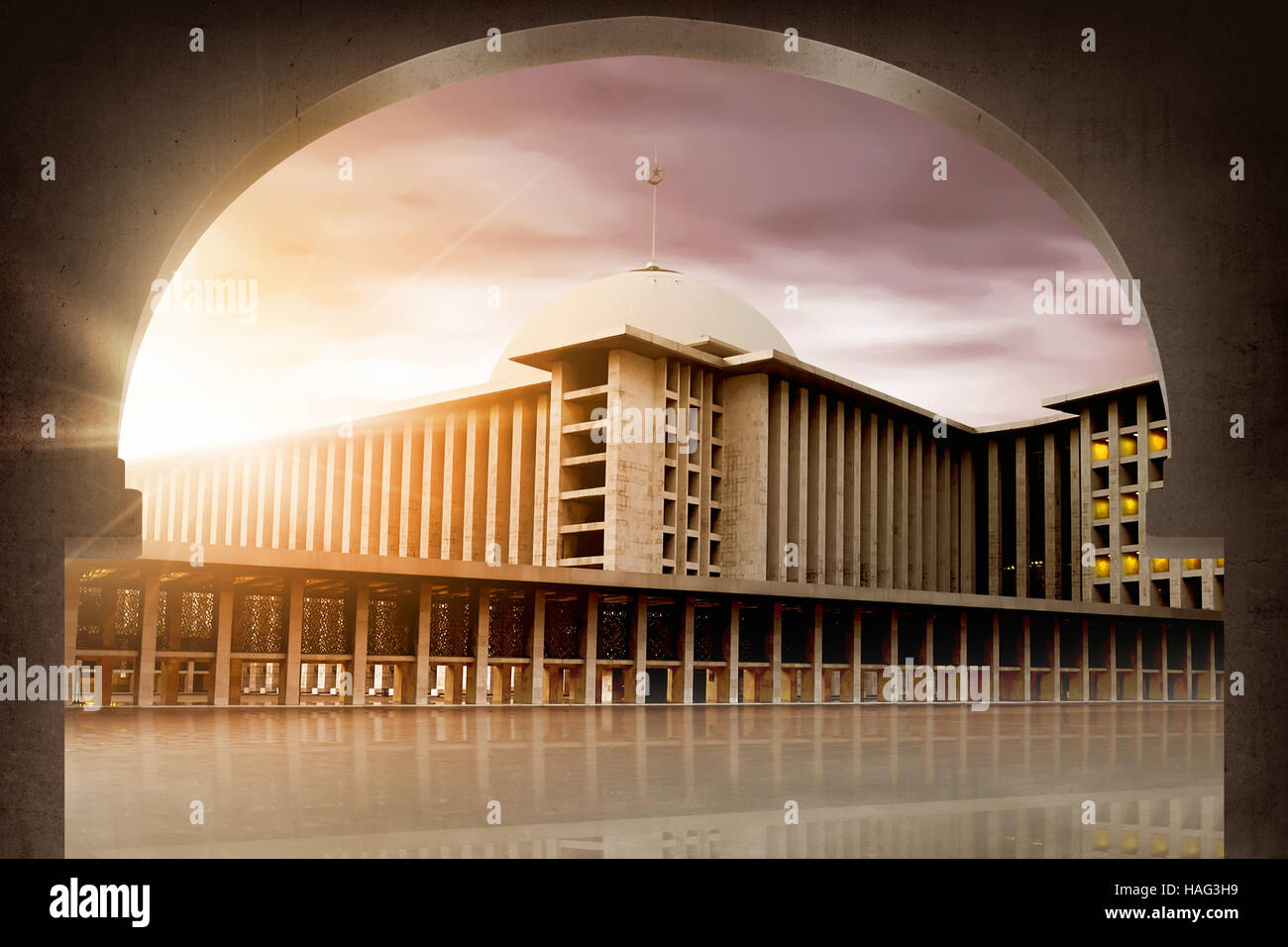 The great asian mosque with eastern style architects Stock Photo - Alamy