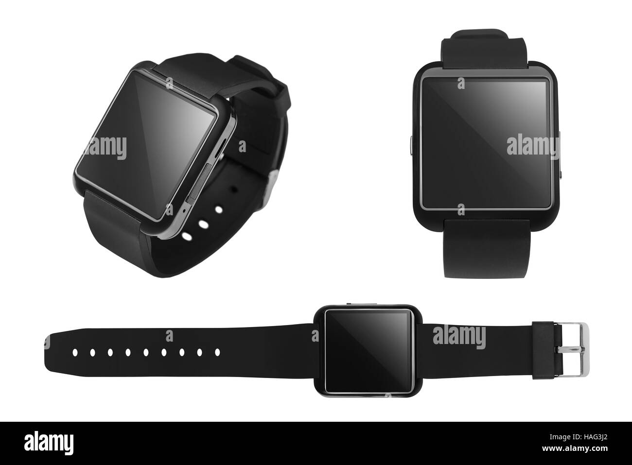 Set of smart watch images. You can put your design on the screen Stock ...