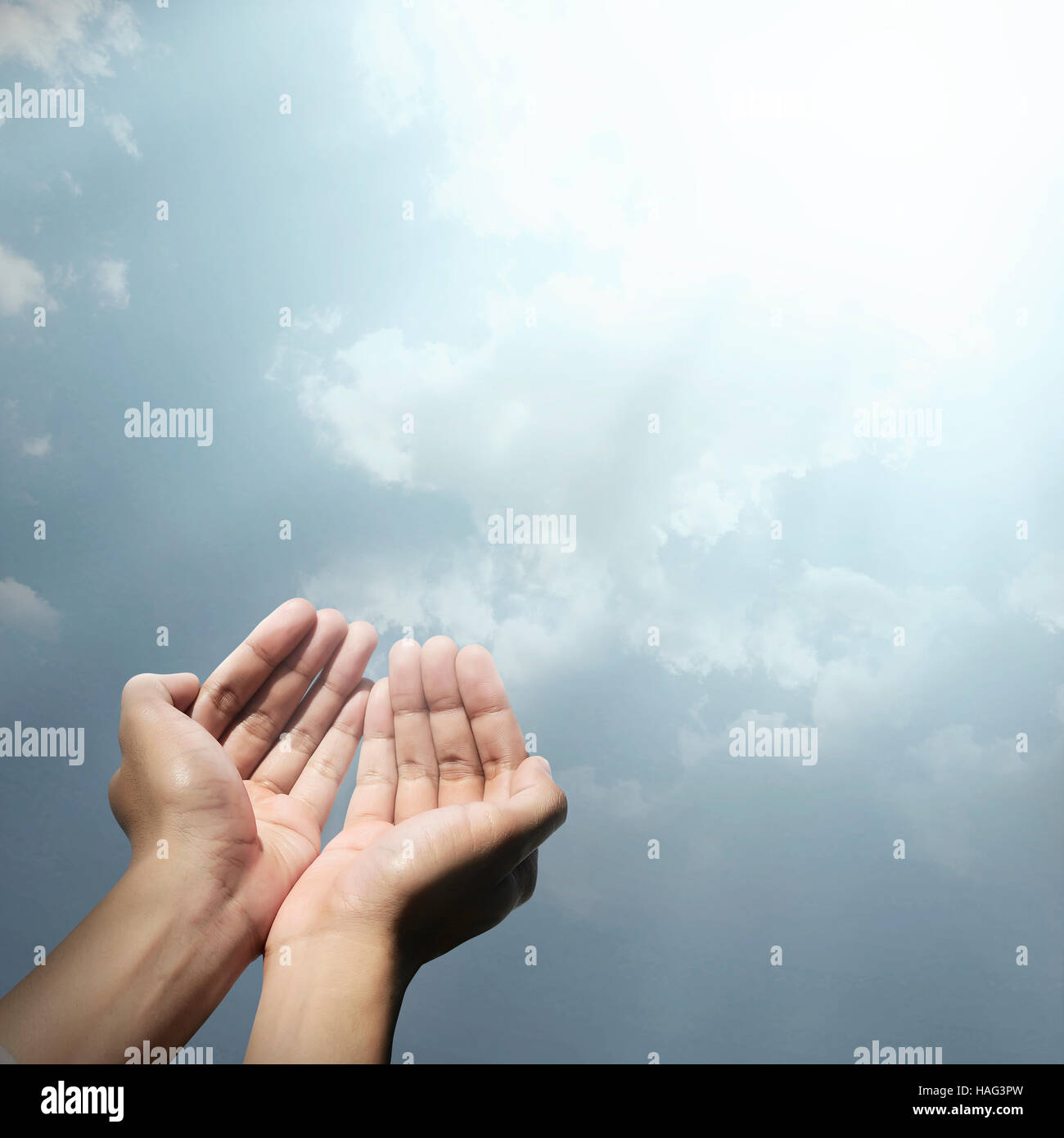 Hand of muslim people praying with abstract background Stock Photo - Alamy