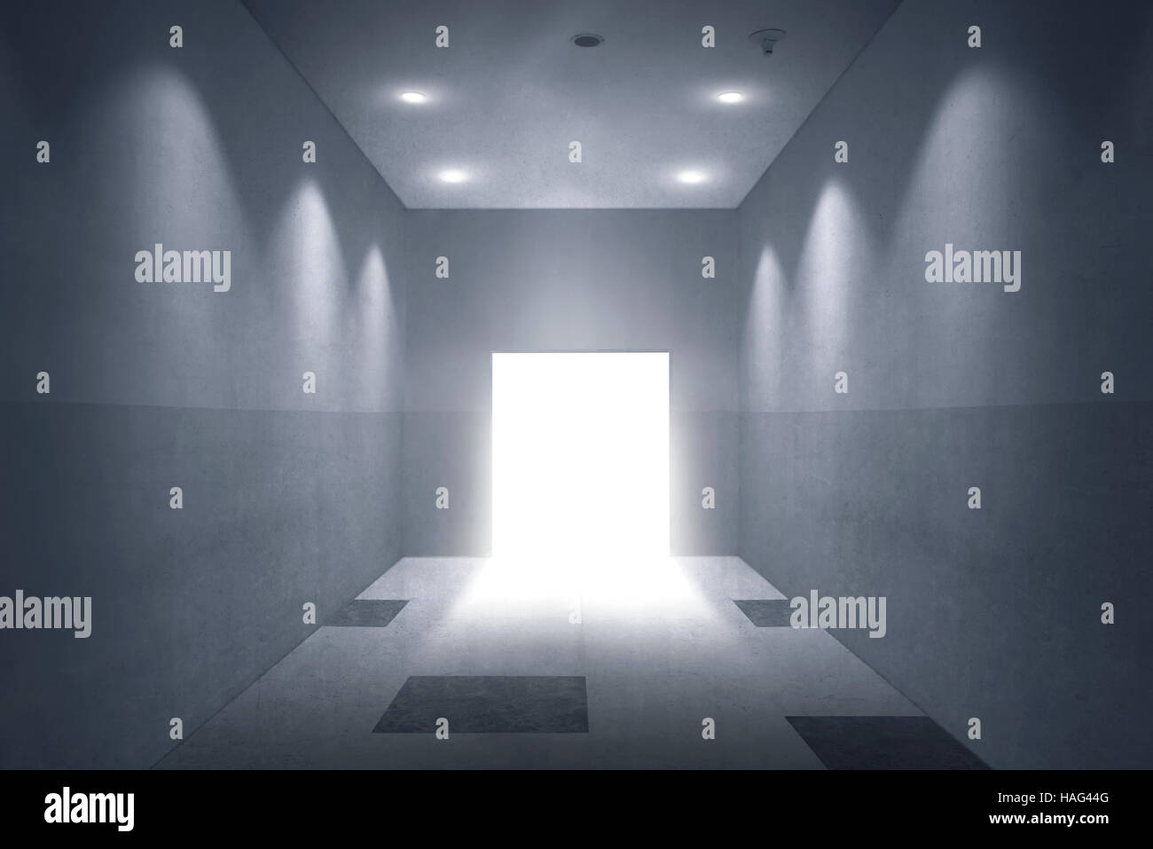 Empty room with open door. You can use this image for your design Stock ...