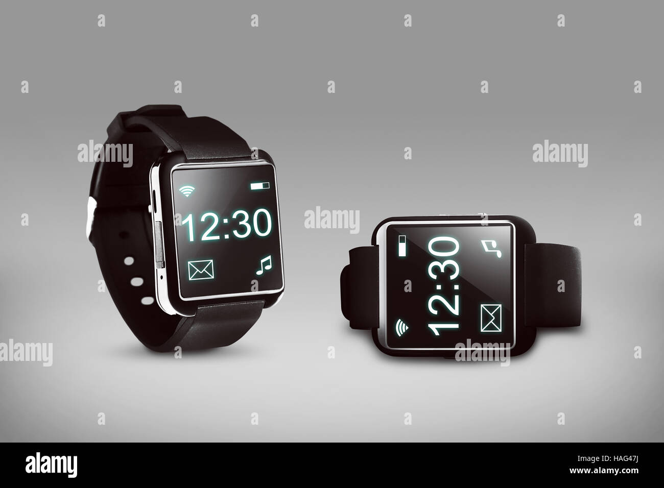 Black smart watch. You can put your design on the screen Stock Photo ...