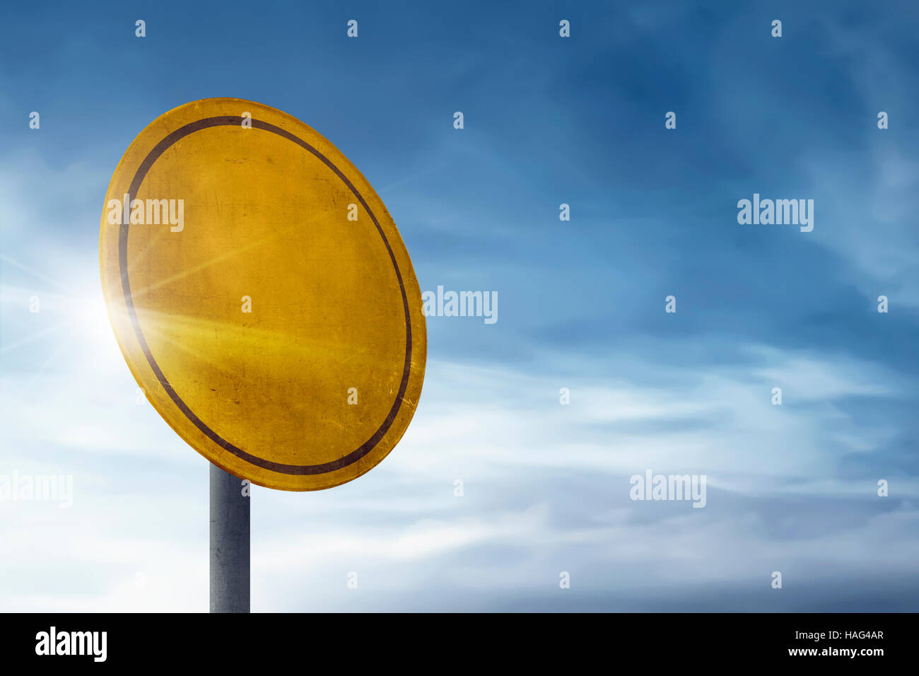 Circle blank board traffic signs, you can put your design on here Stock ...