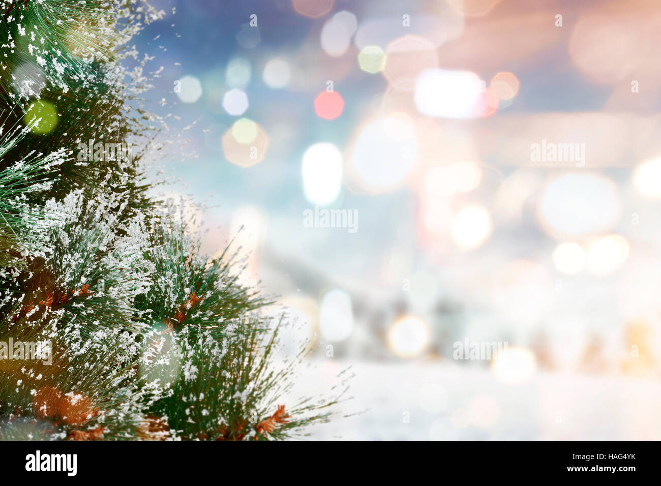 Snowy pine tree for christmas decoration Stock Photo - Alamy