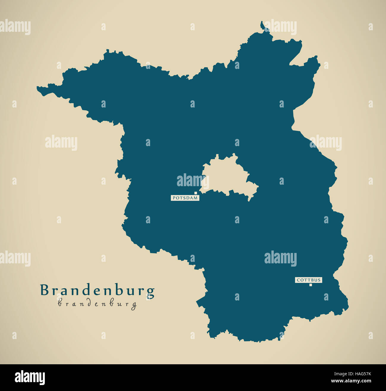 Modern Map - Brandenburg DE Germany Stock Photo - Alamy
