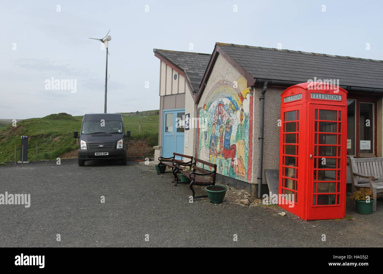 Fetlar electric minibus and Fetlar interpretive Centre Houbie Fetlar ...