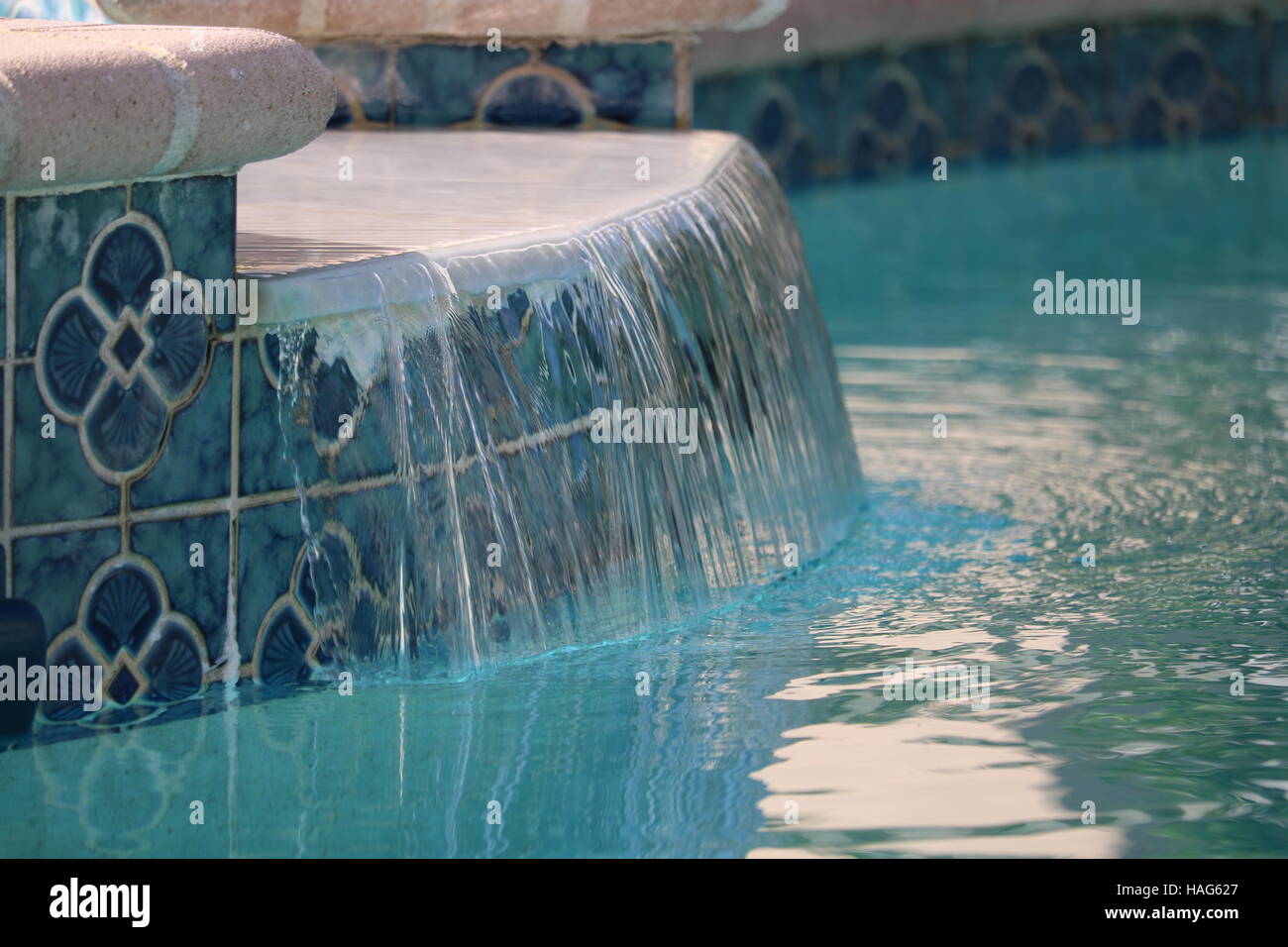 Florida Pool Waterfall Stock Photo - Alamy