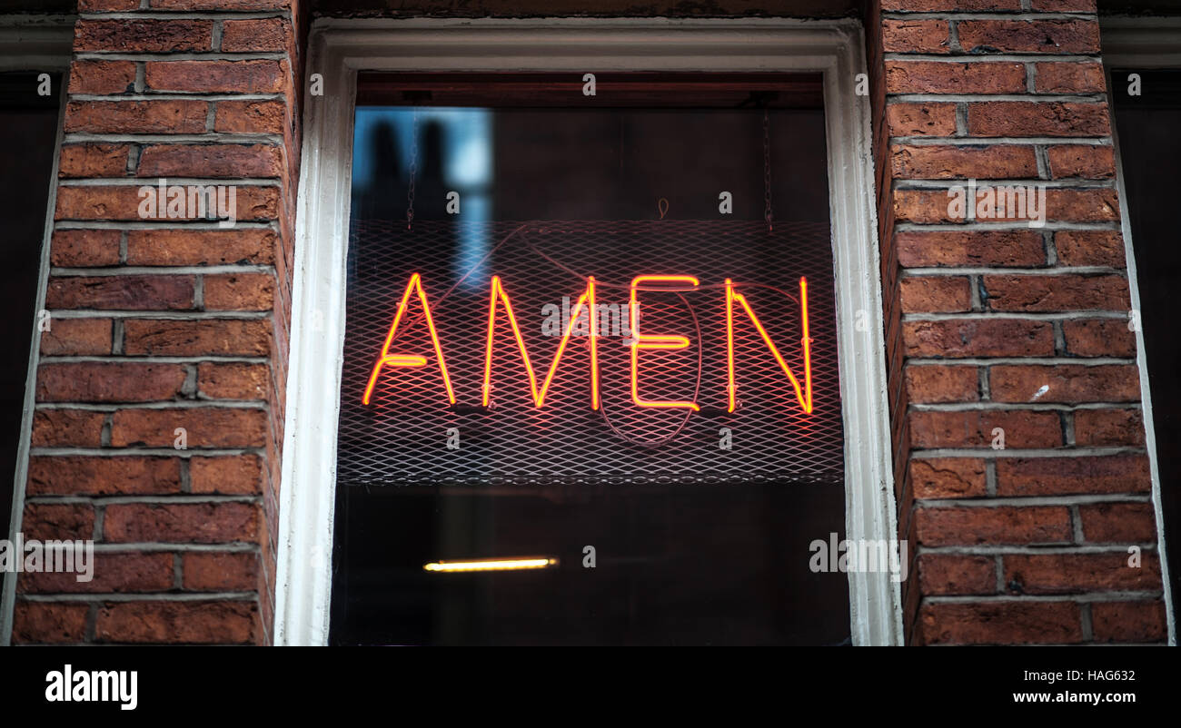 Amen neon sign hi-res stock photography and images - Alamy