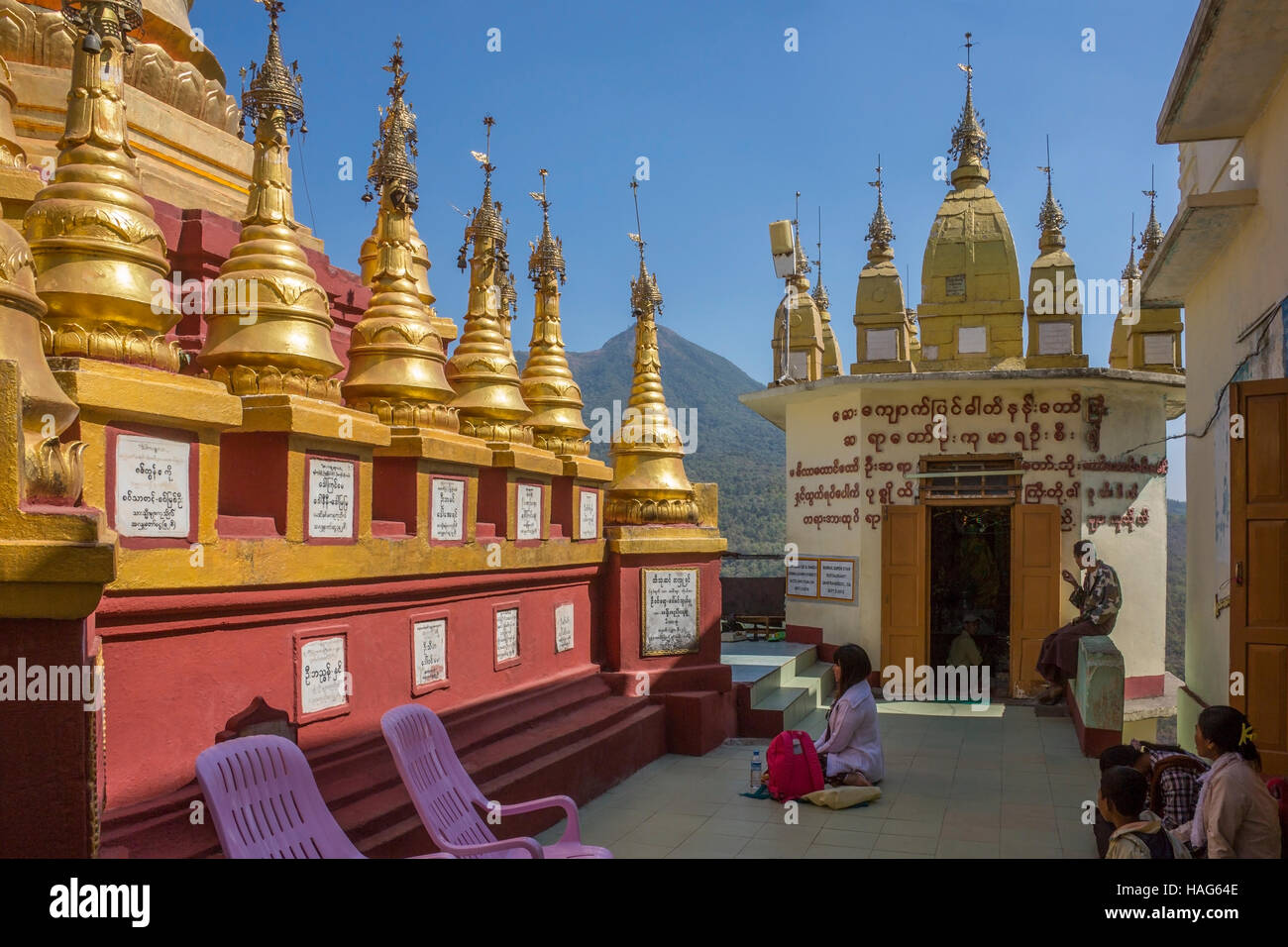 Mount Popa is an extinct volcano 1518 metres (4981 feet) above sea ...