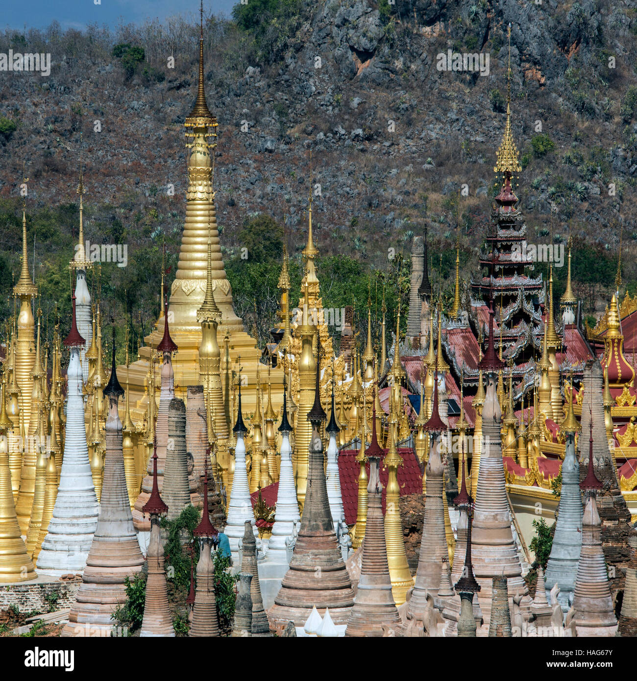 Overview of the Shwe Inn Thein Paya temple complex at Ithein (also ...