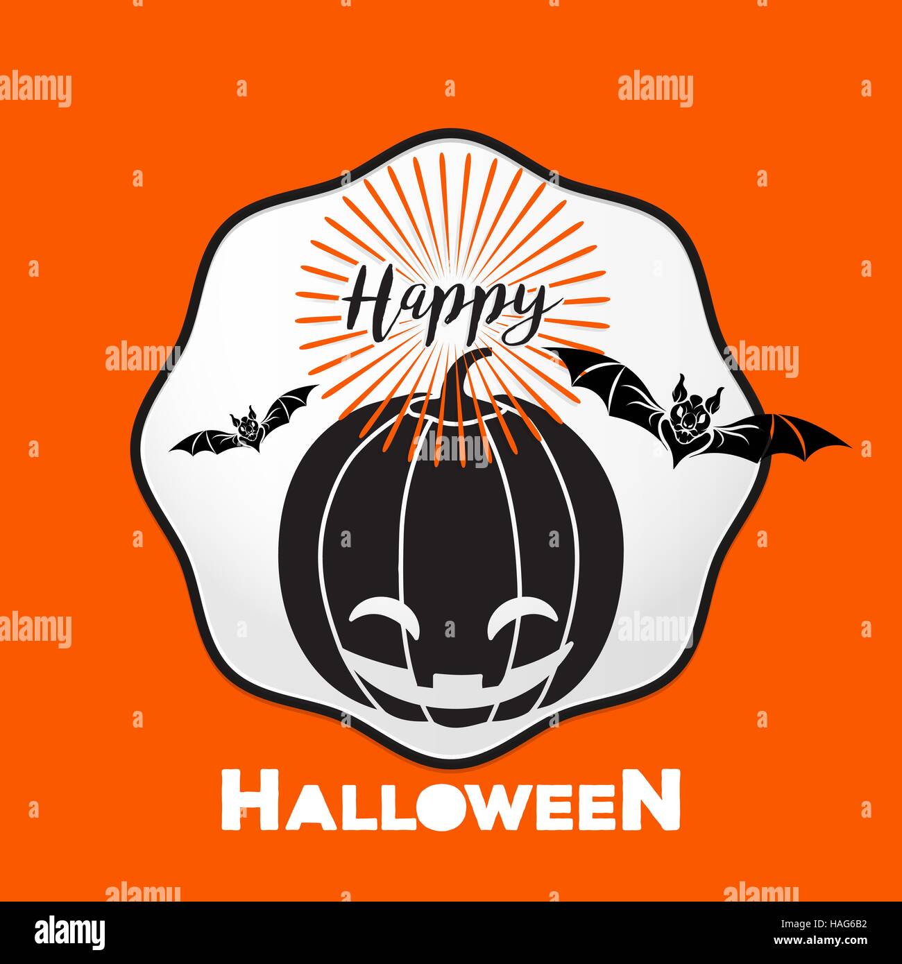 Happy Halloween vector logo icon design Stock Vector Image & Art - Alamy