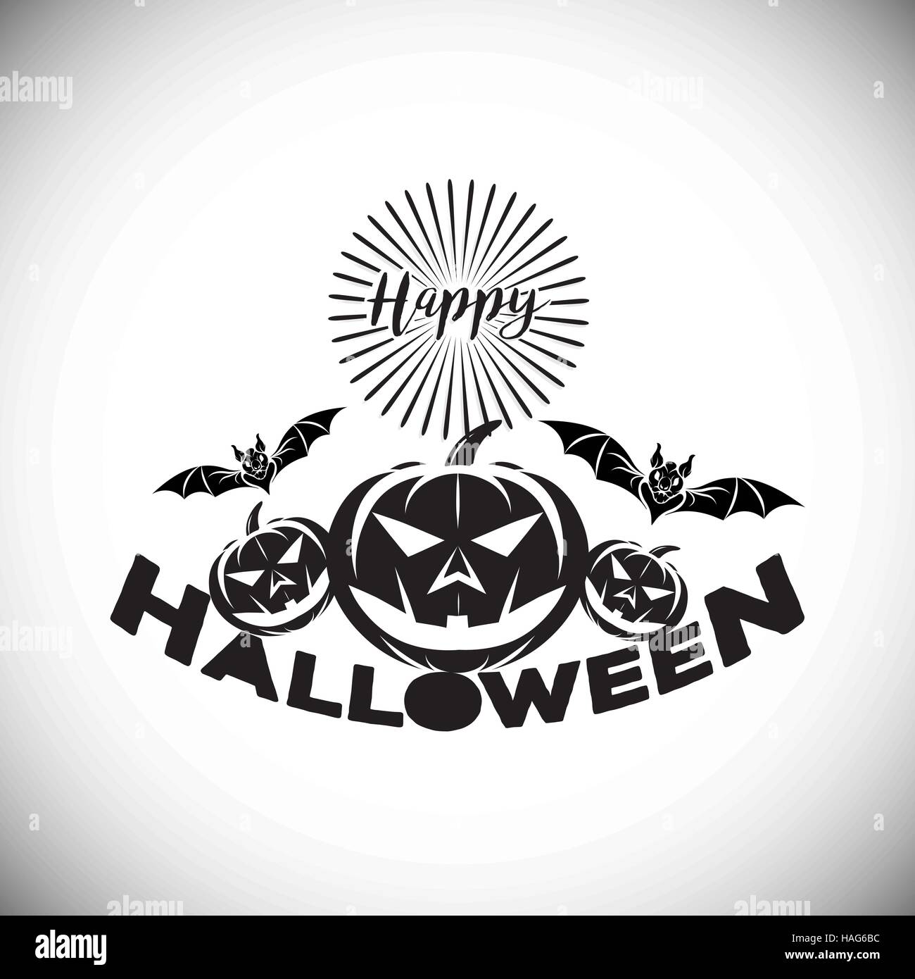 Happy Halloween vector logo icon design Stock Vector Image & Art - Alamy
