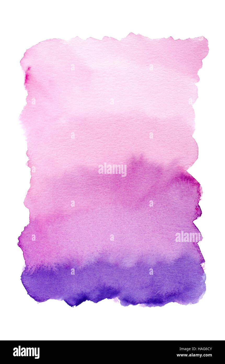 watercolor background hand painted on white with pink and purple Stock ...
