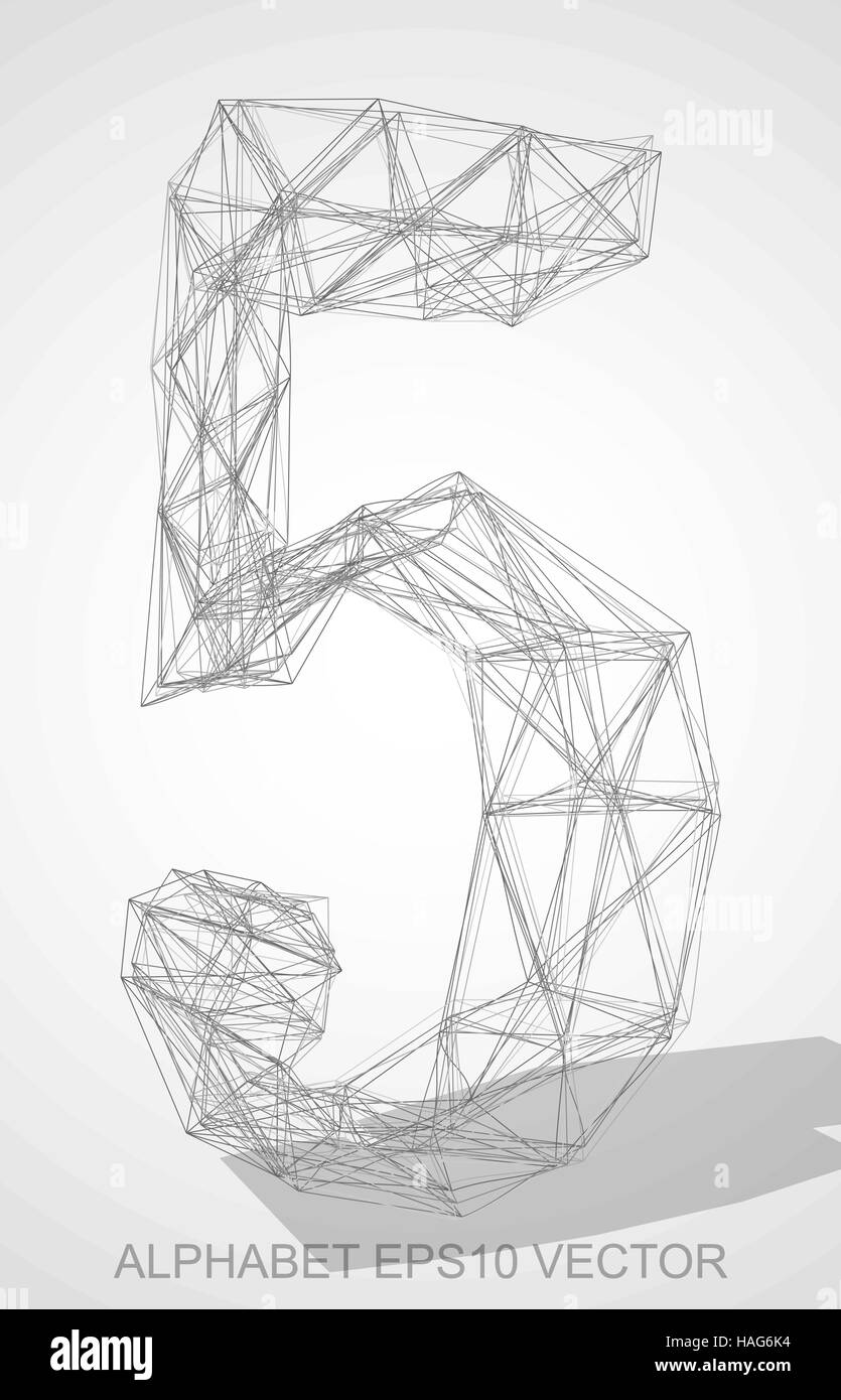 Abstract illustration of a Pencil sketched 5 with Transparent Shadow ...