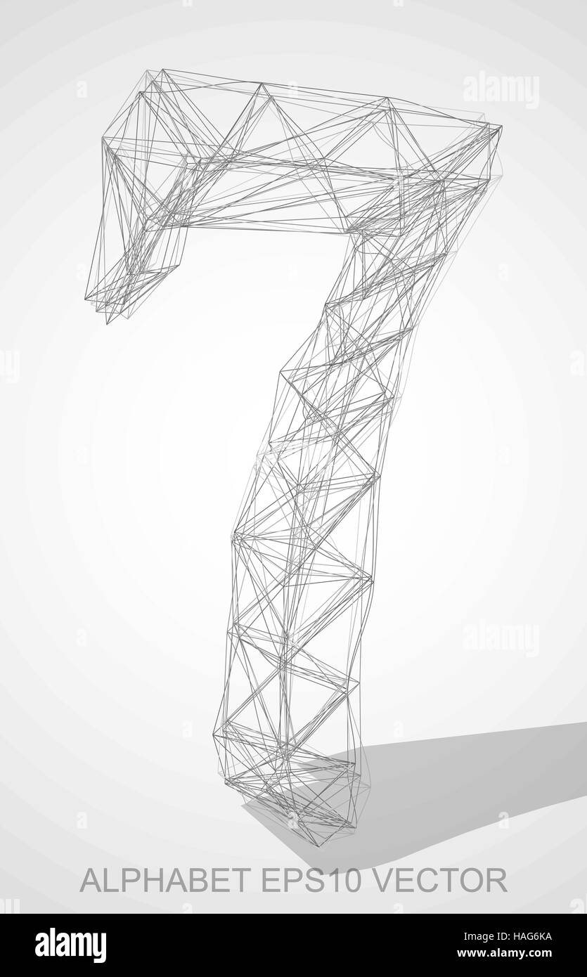 Abstract illustration of a Pencil sketched 7 with Transparent Shadow ...