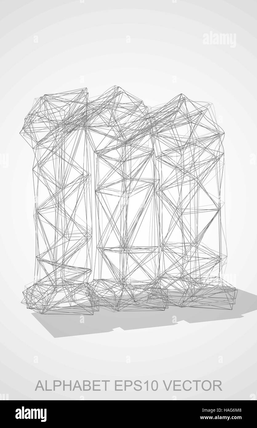 Abstract illustration of a Pencil sketched lowercase letter M with ...