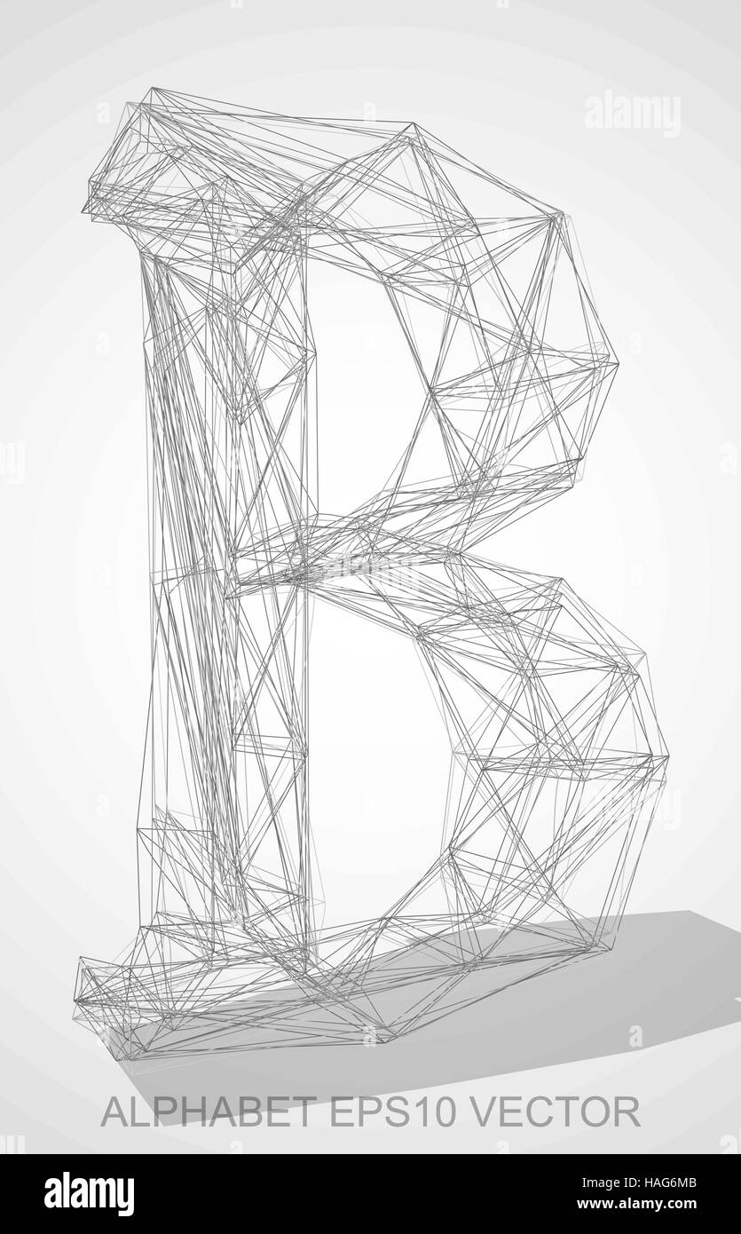 Abstract illustration of a Pencil sketched uppercase letter B with ...