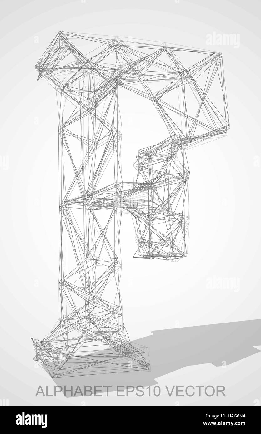 Abstract illustration of a Pencil sketched uppercase letter F with ...