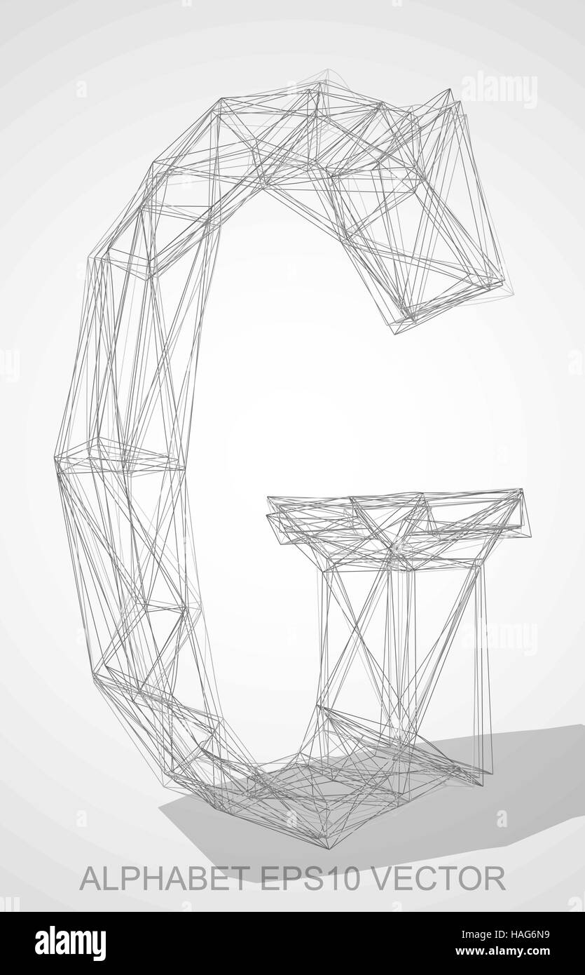 Abstract illustration of a Pencil sketched uppercase letter G with ...