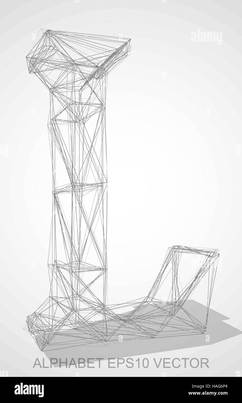 Abstract illustration of a Pencil sketched uppercase letter L with ...