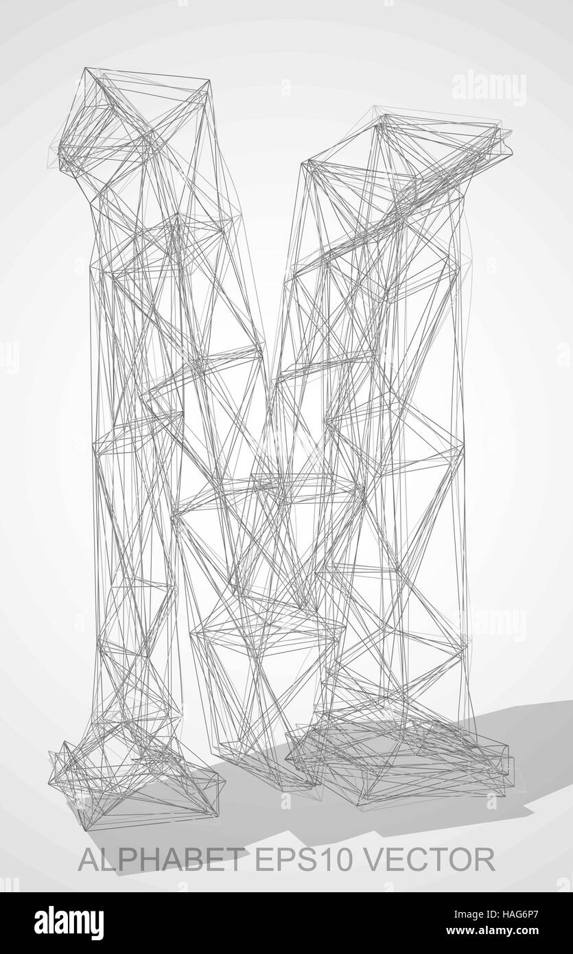 Abstract illustration of a Pencil sketched uppercase letter M with ...