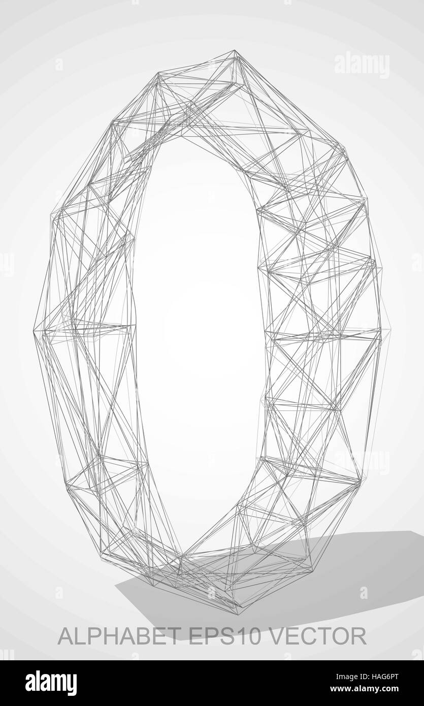 Abstract illustration of a Pencil sketched uppercase letter O with ...