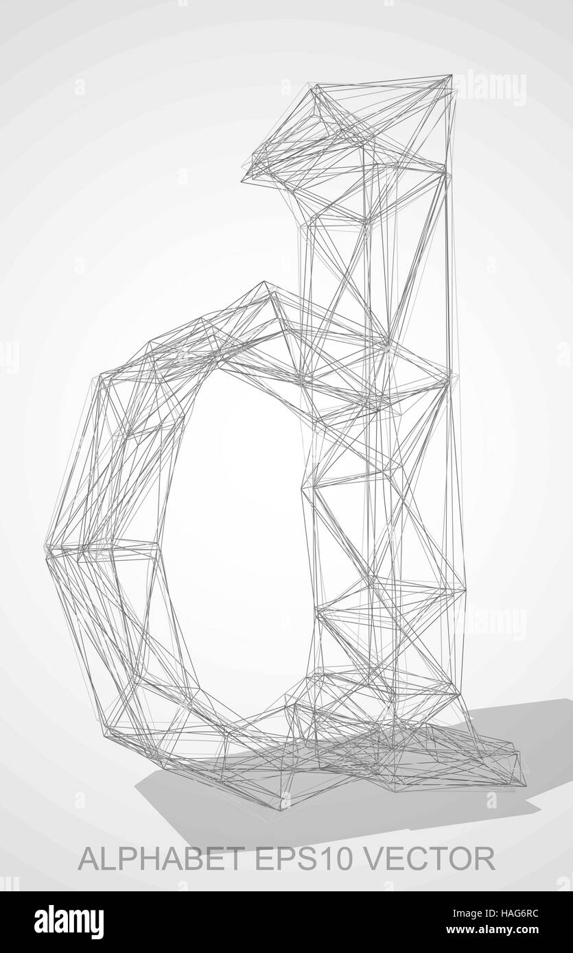 Abstract illustration of a Pencil sketched lowercase letter D with ...