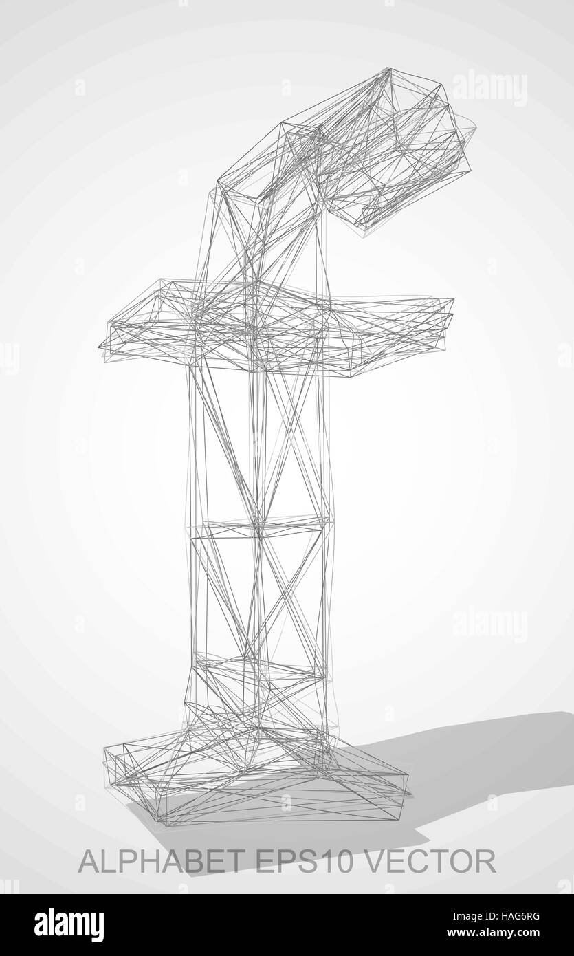 Abstract illustration of a Pencil sketched lowercase letter F with ...