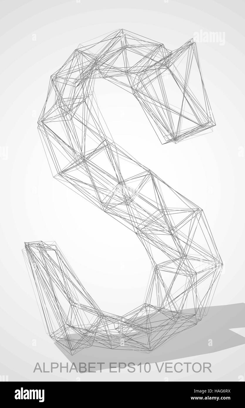 Abstract illustration of a Pencil sketched uppercase letter S with ...