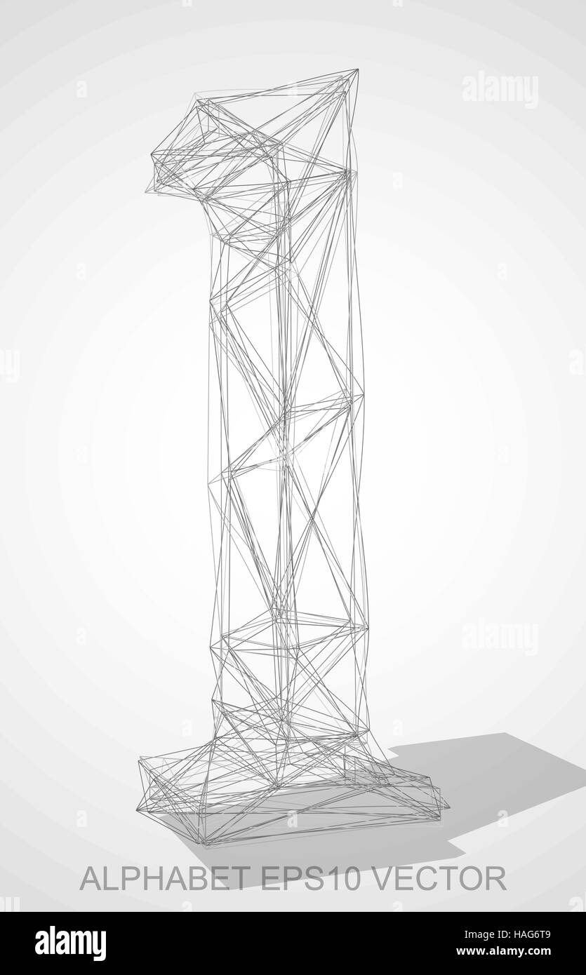 Abstract illustration of a Pencil sketched lowercase letter L with ...