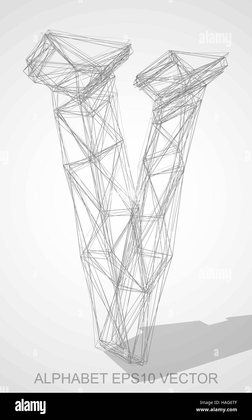 Abstract illustration of a Pencil sketched uppercase letter V with ...