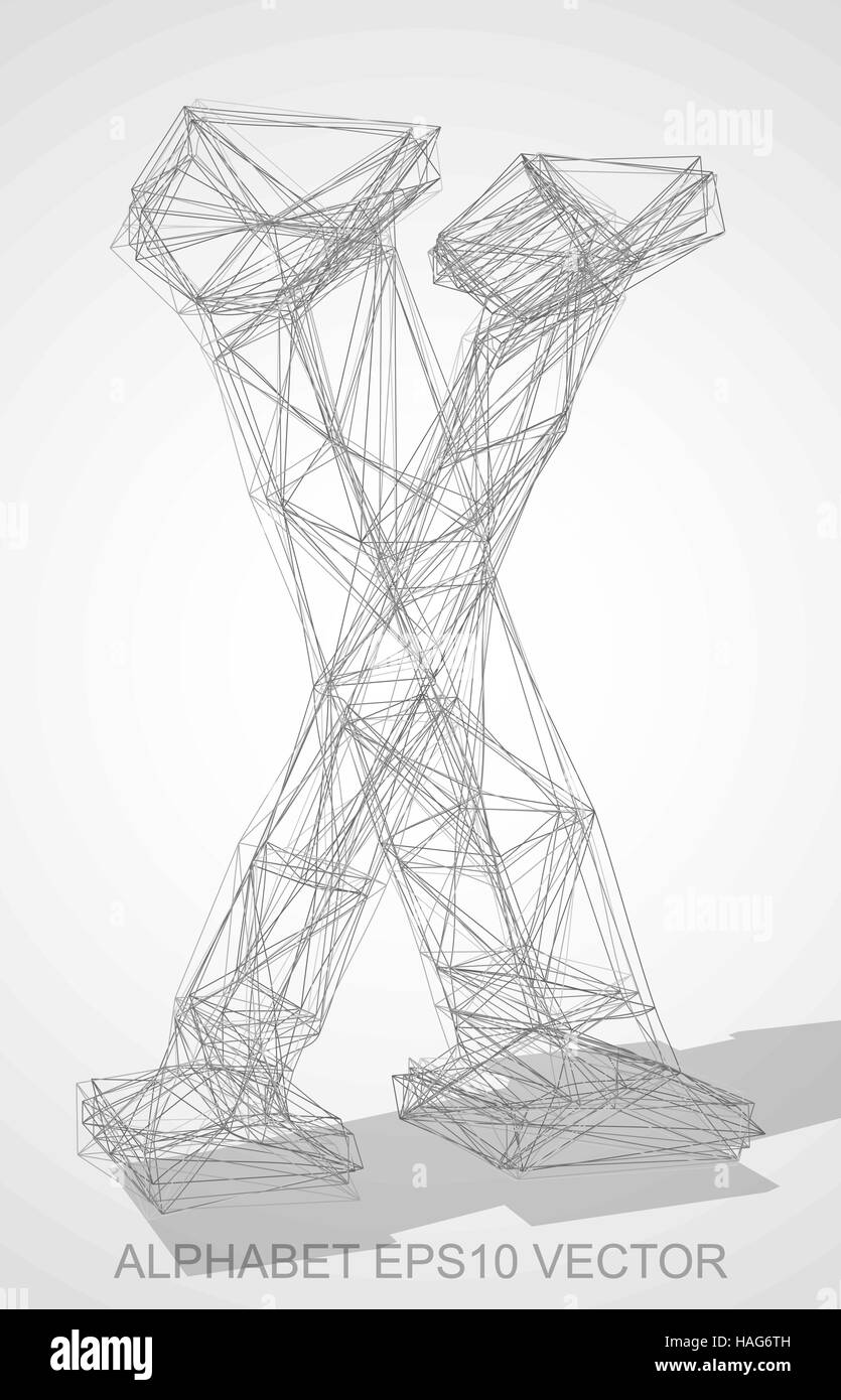 Abstract illustration of a Pencil sketched uppercase letter X with ...