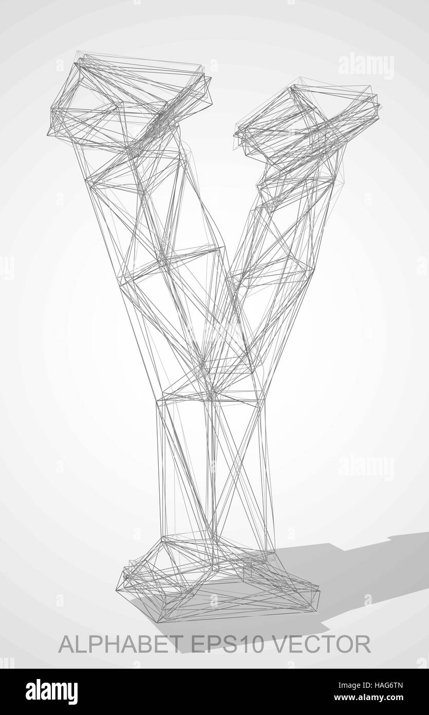Abstract illustration of a Pencil sketched Y with Transparent Shadow ...