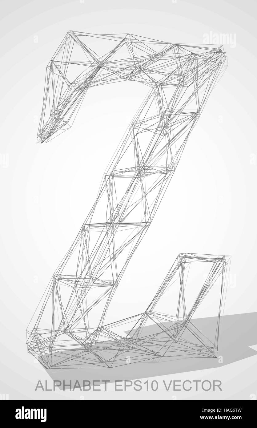 Abstract illustration of a Pencil sketched uppercase letter Z with ...