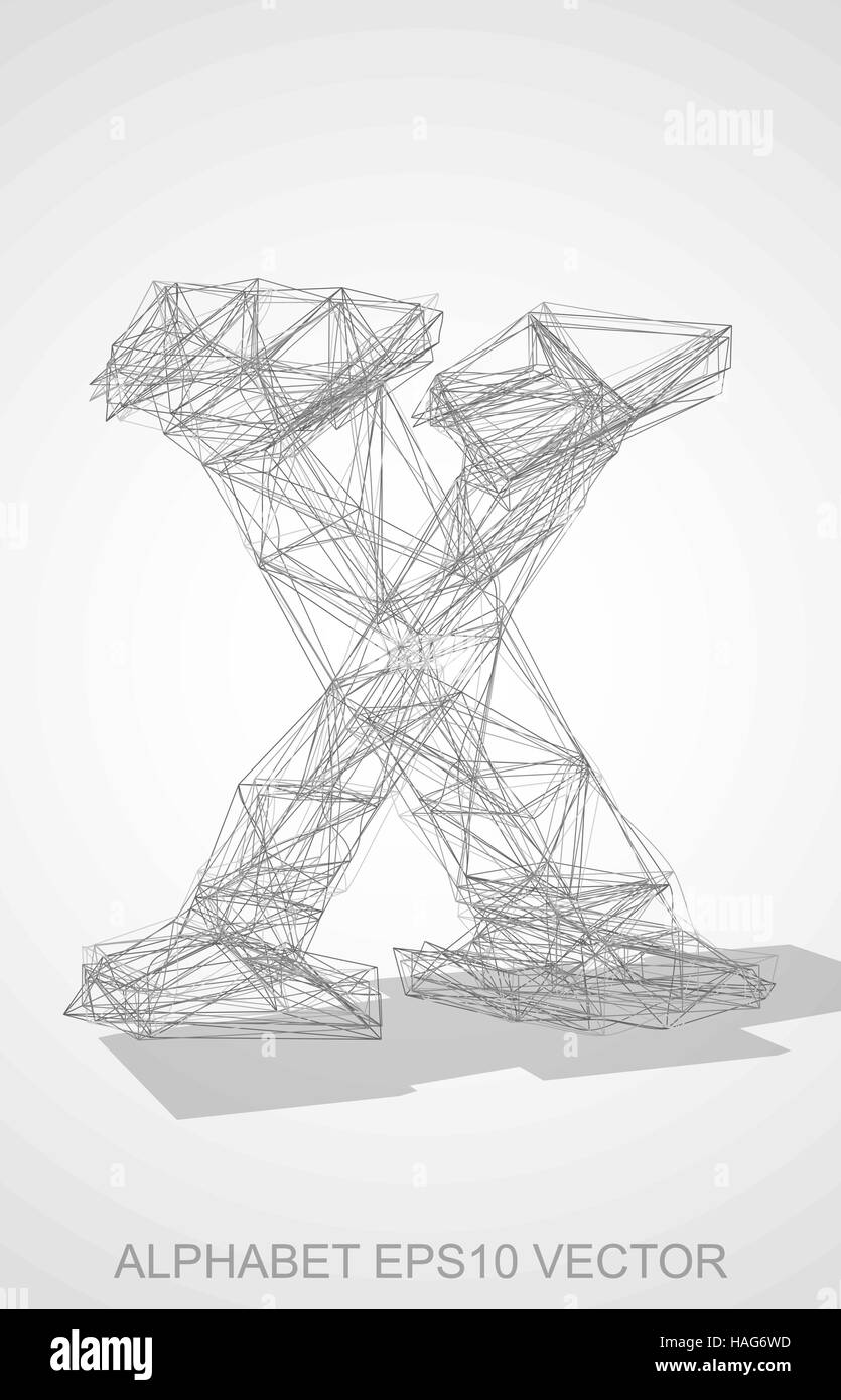 Abstract illustration of a Pencil sketched lowercase letter X with ...