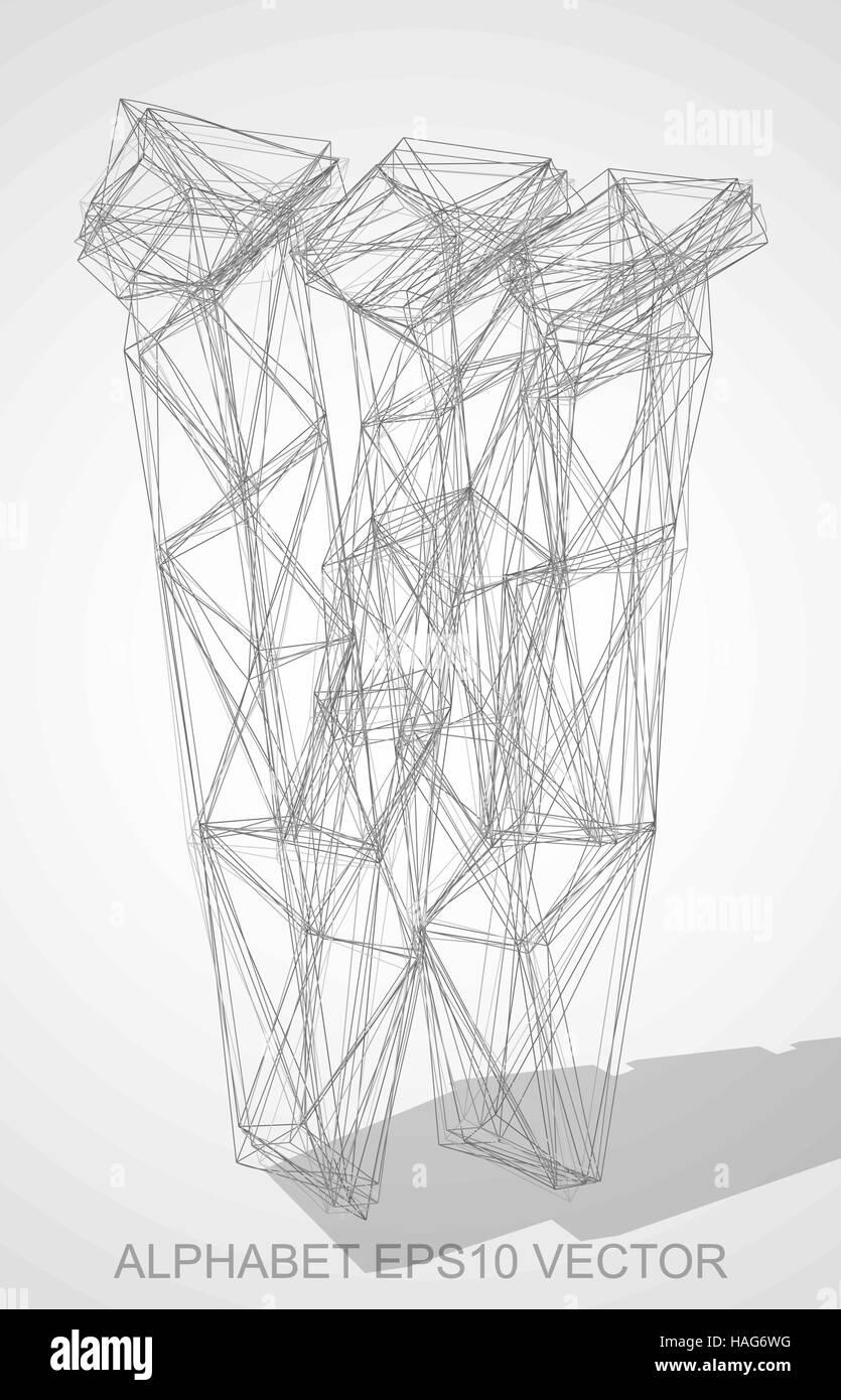 Abstract illustration of a Pencil sketched uppercase letter W with ...