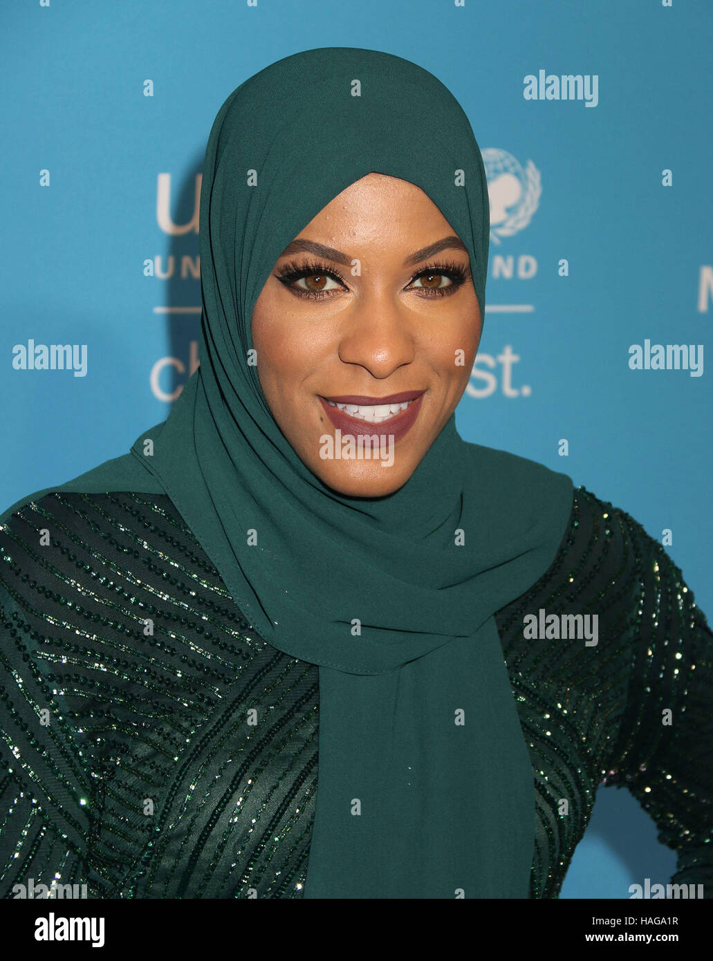 New York, USA. 29th Nov, 2016. Olympic Sabre Fencer for USA IBTIHAJ ...