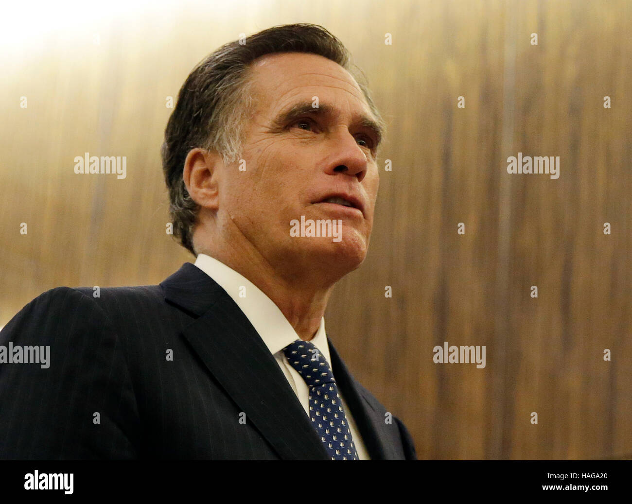 New York City. 29th Nov, 2016. Former Governor Mitt Romney (Republican ...