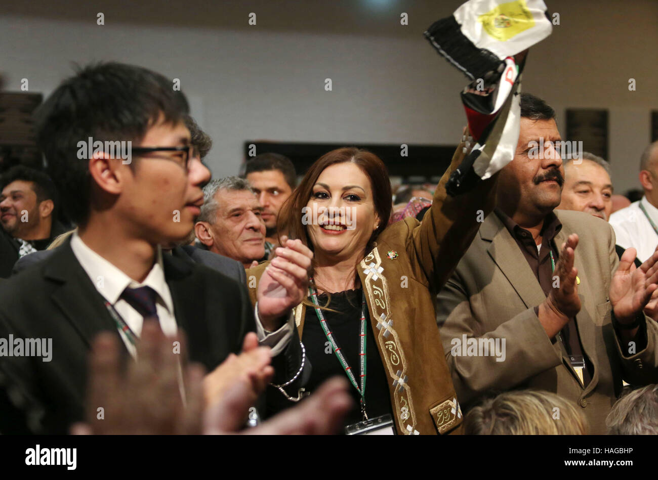 Ramallah, West Bank, Palestinian Territory. 30th Nov, 2016. Members of ...